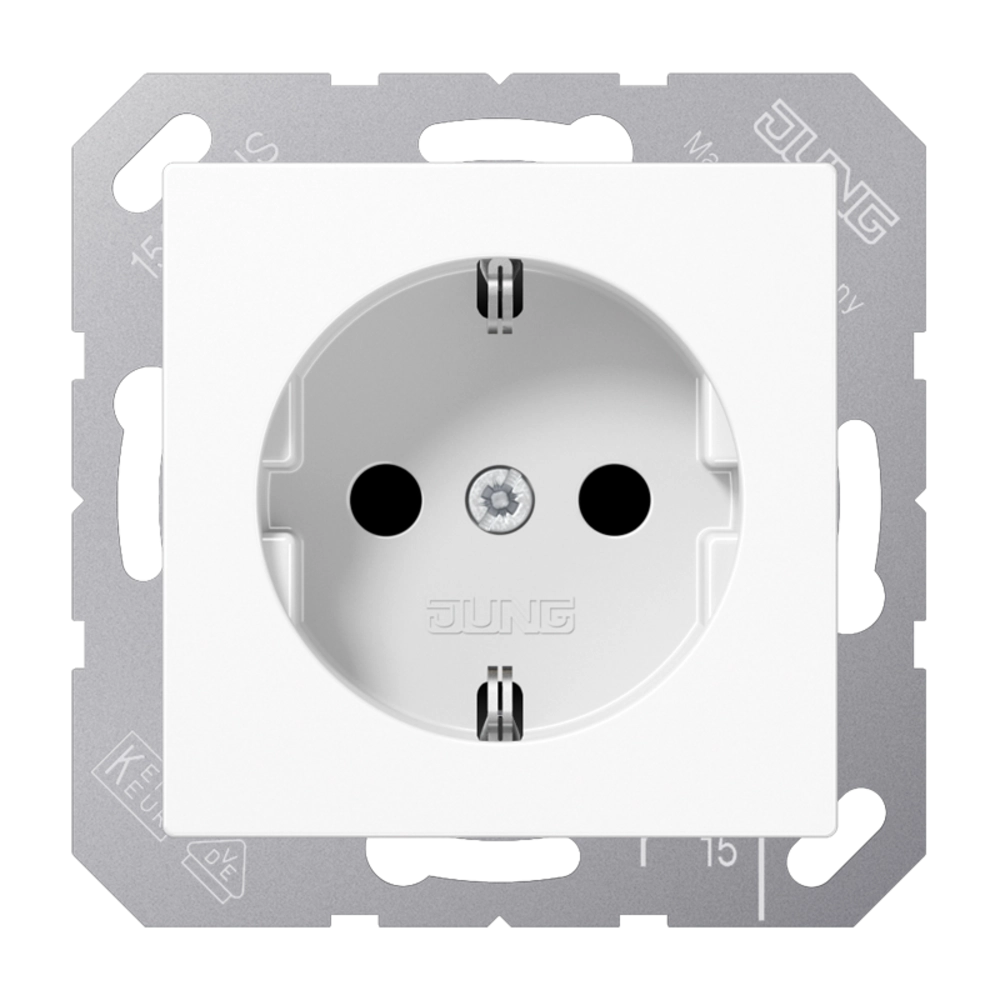 JUNG AS WHITE 1-GANG SOCKET OUTLET
