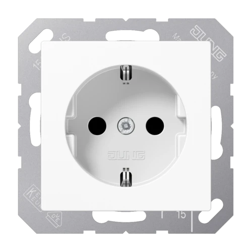 JUNG AS WHITE 1-GANG SOCKET OUTLET
